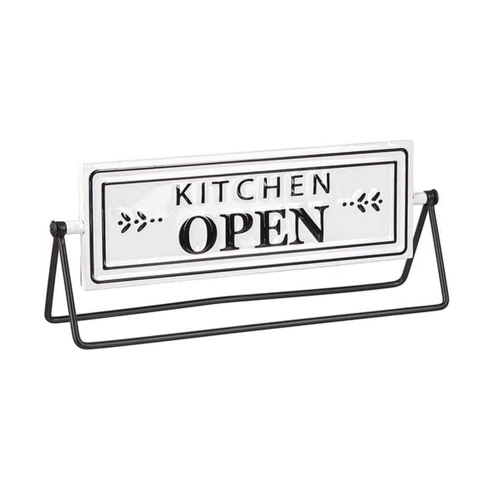 Ganz CB174992 Embossed Spinning Sign, Black and White (Kitchen Open and ...