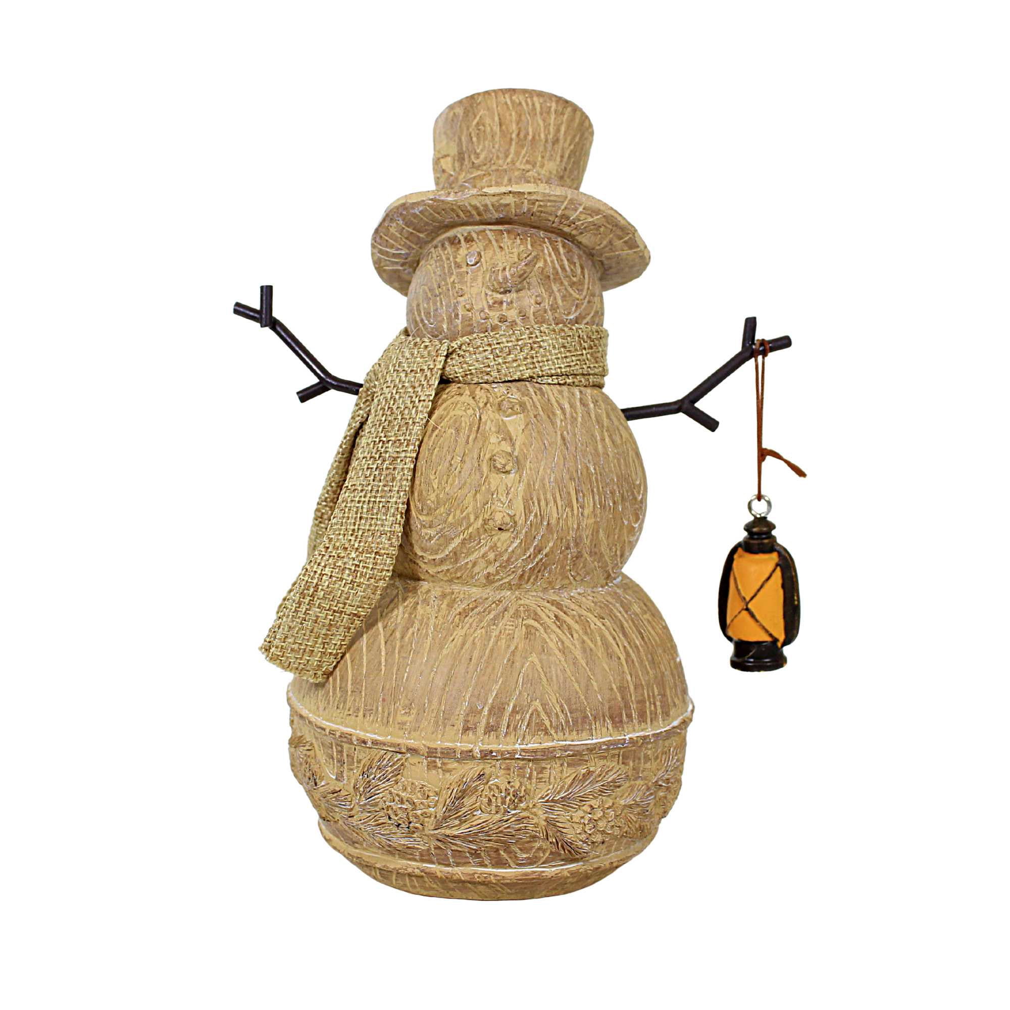 Ganz Carved Wood-Look Snowman - One Figurine 7.75 Inch, Polyresin ...