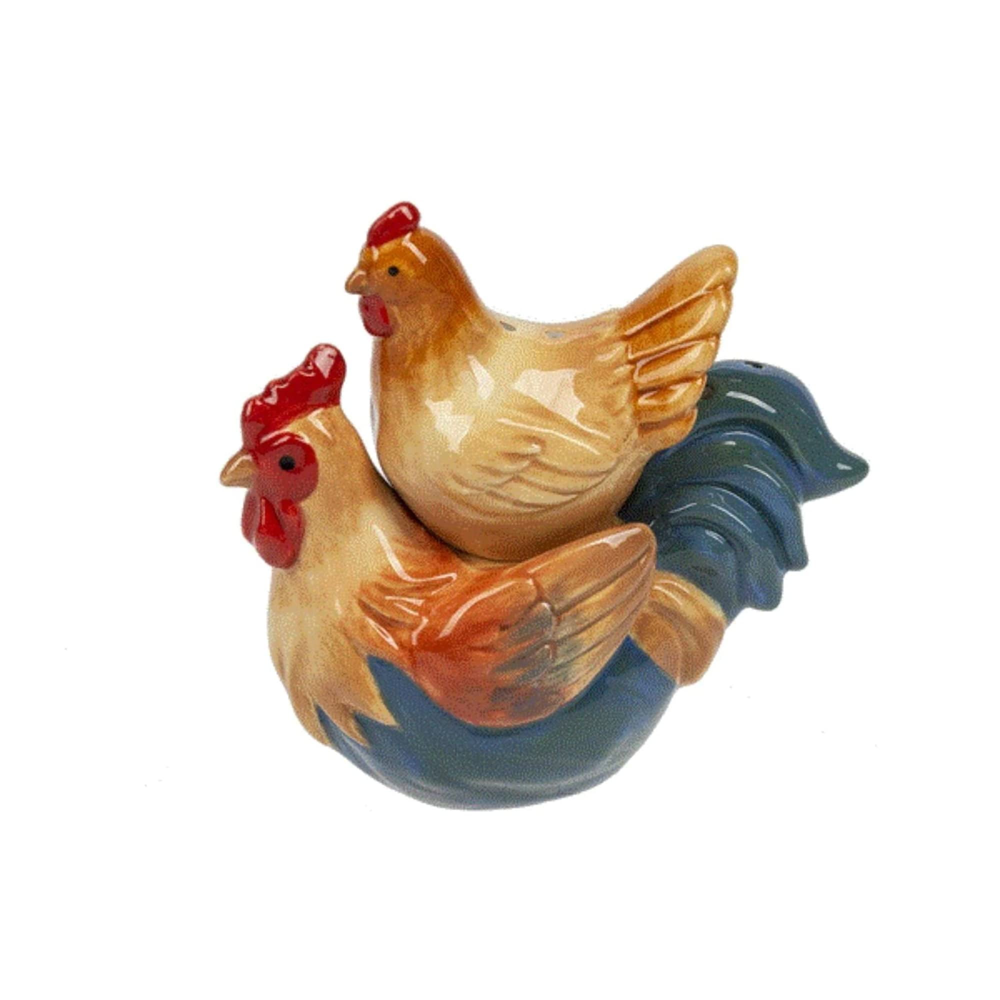 Ganz Ceramic Stacking Salt & Pepper Shaker Set, Rooster and Hen ...