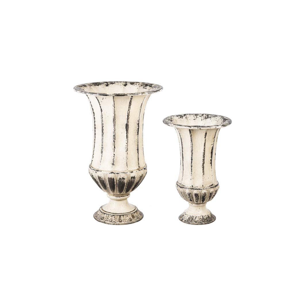 Ganz Distressed Ivory & Black Urn Planter (2 Pc. Set) - Walmart.com