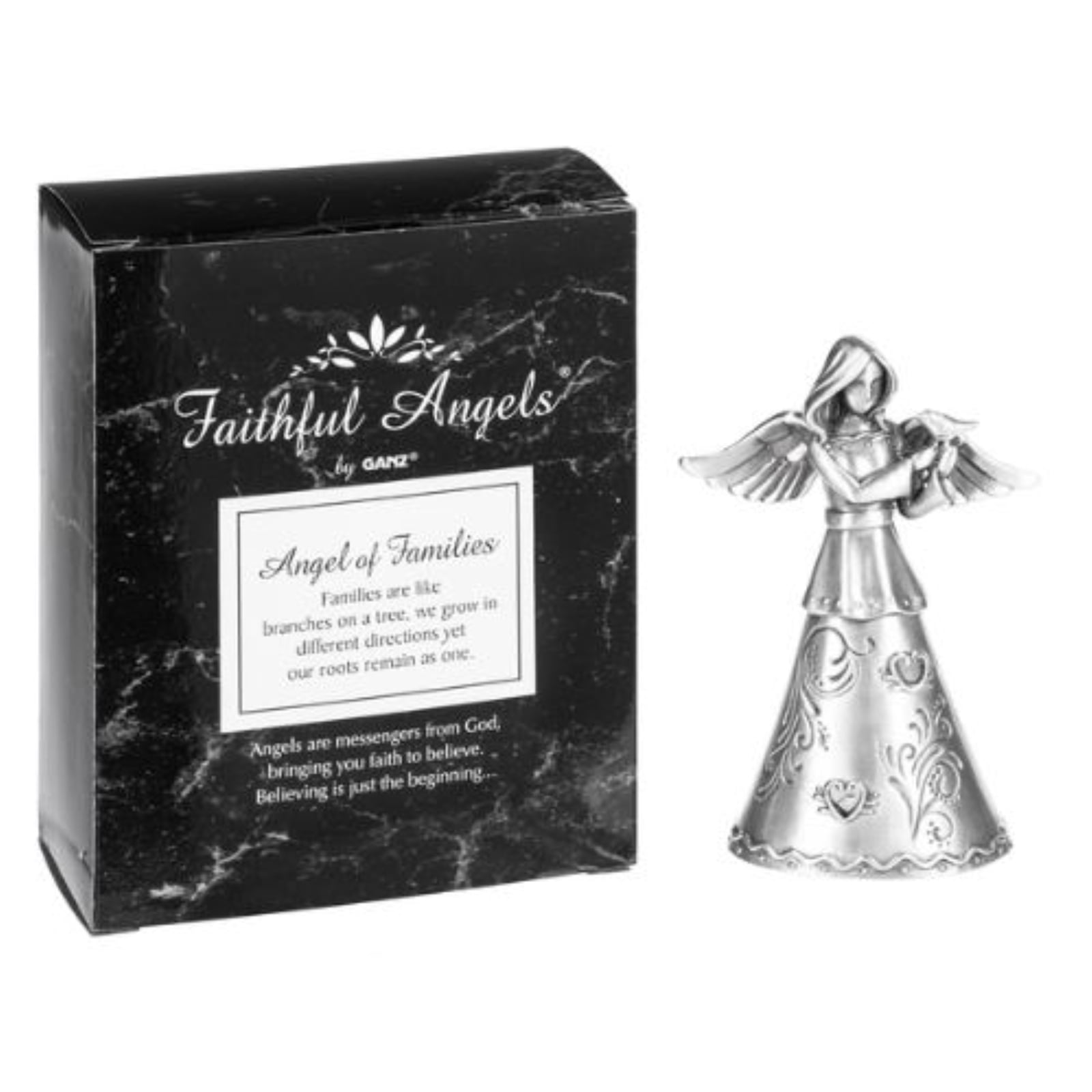 Ganz Faithful Angels Silver Angel of Families Holding Bird Figurine 4.7 ...