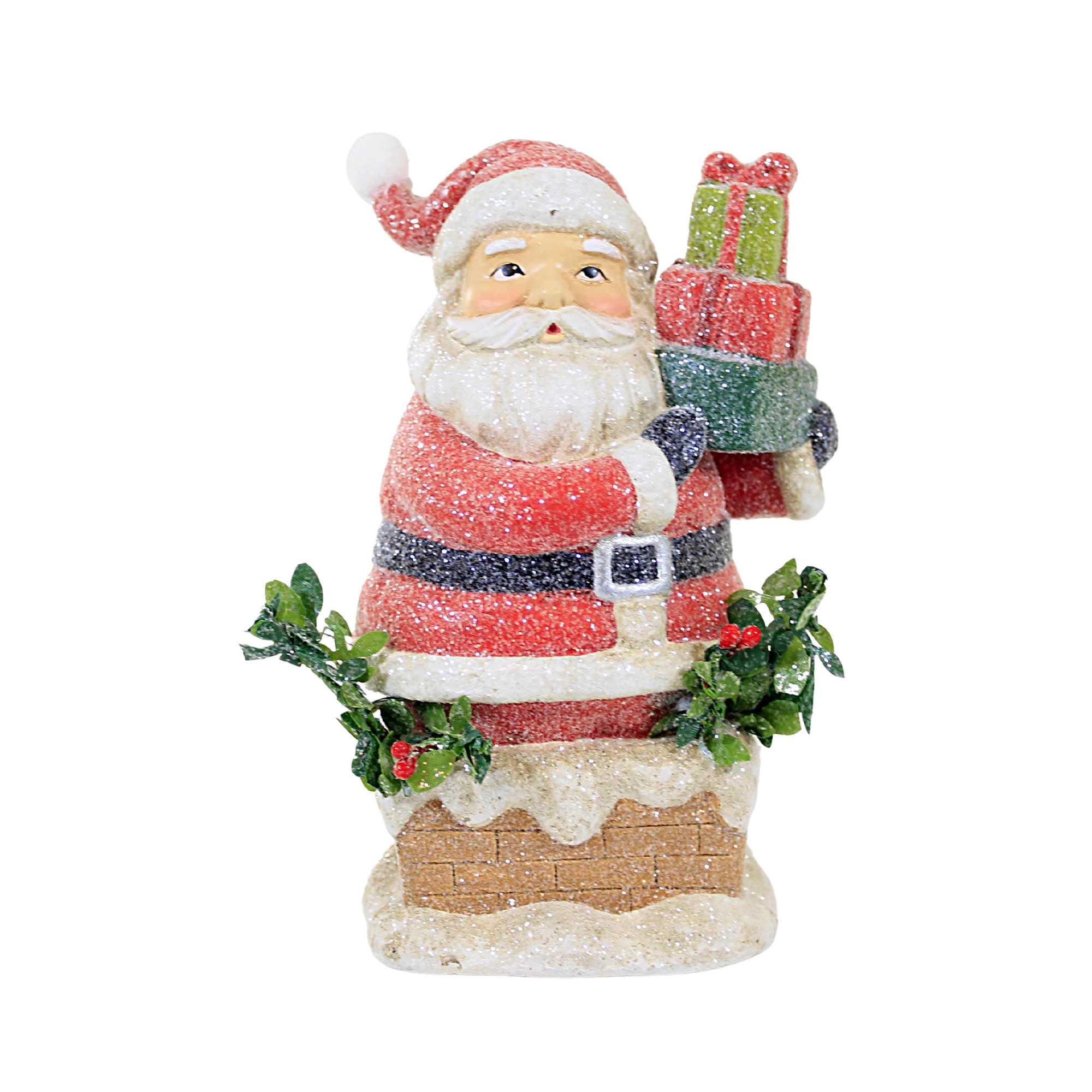 Ganz Glittering Santa Figurine - One Santa Figurine 5.75 Inch ...