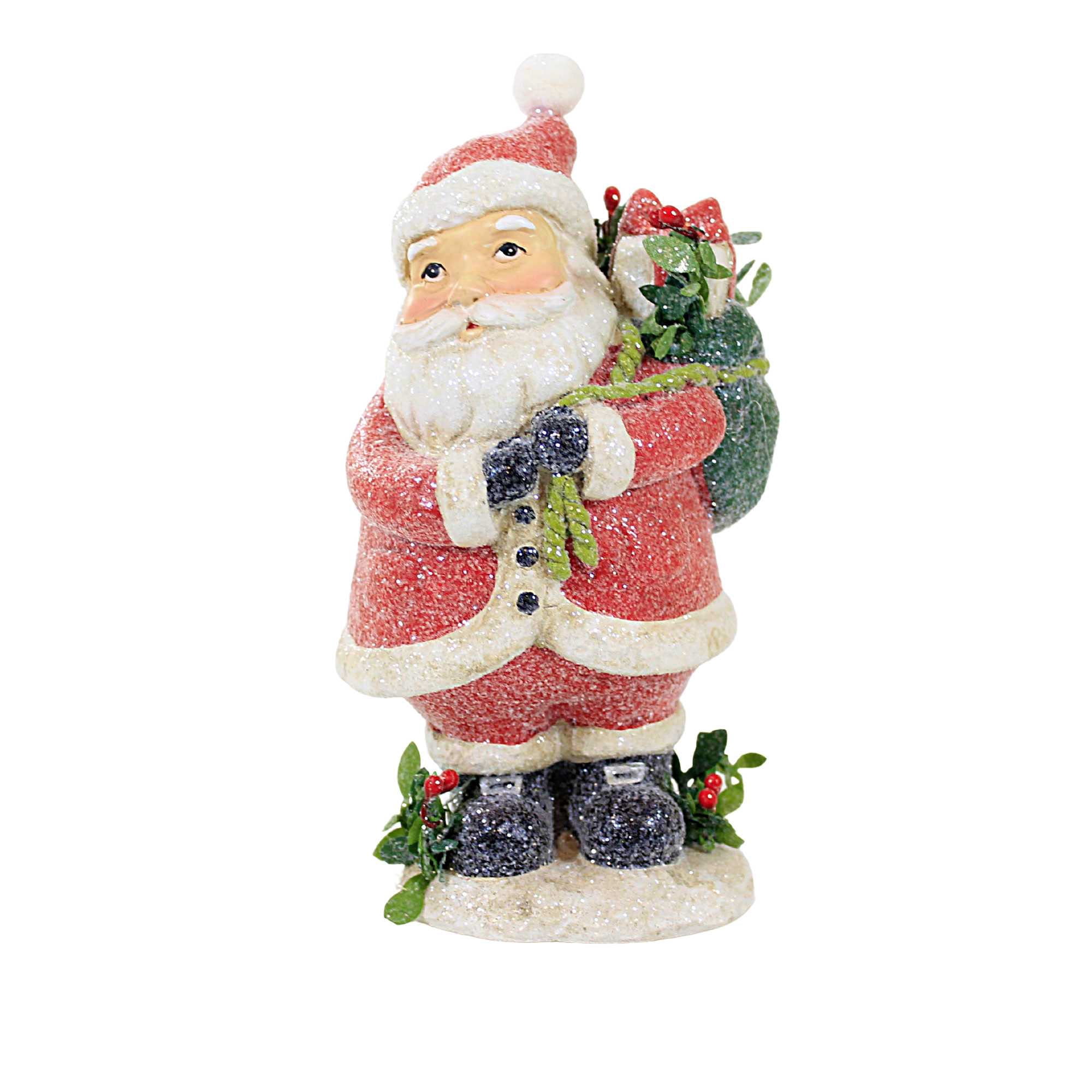Ganz Glittering Santa Figurine - One Santa Figurine 6.25 Inch ...
