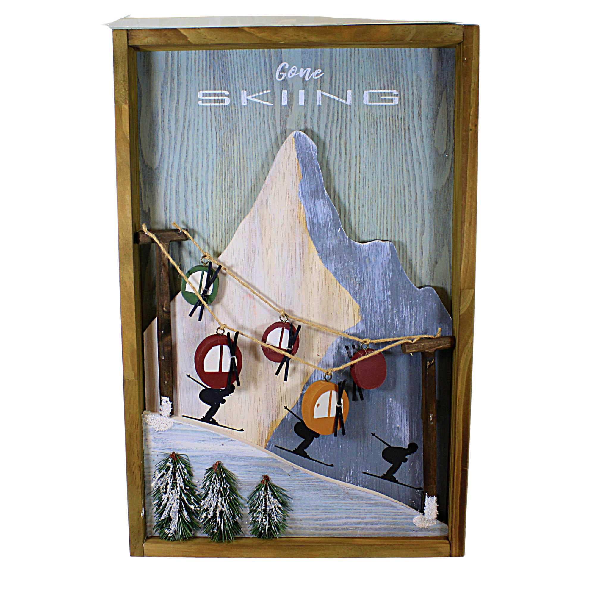 Ganz Gone Skiing Wall Decor - One Wood Sign 20 Inch, Wood - Slopes Lifts Snow Downhill MX180373 ...