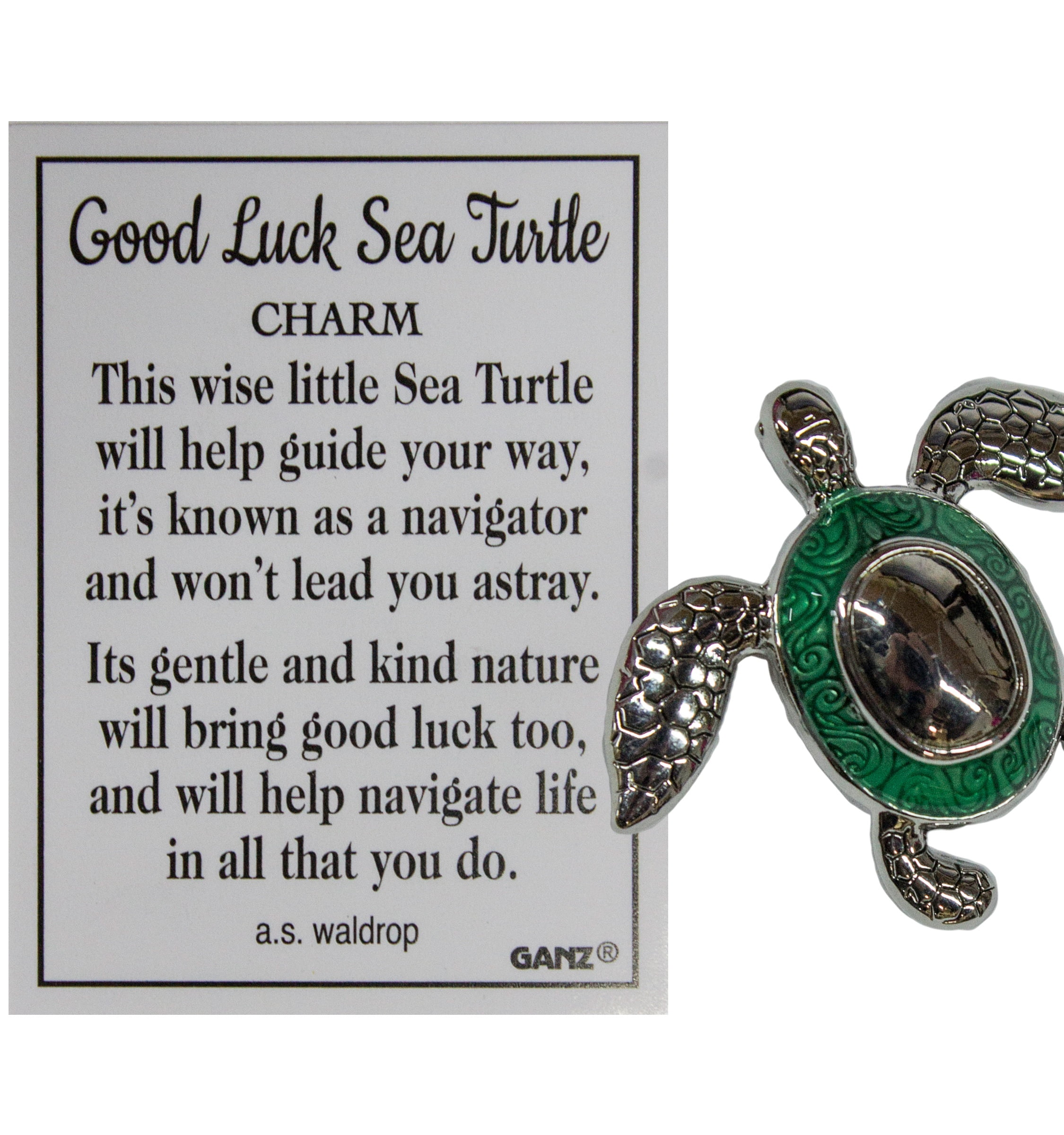 Ganz Good Luck Sea Turtle Pocket Charm with Story Card (Green ...