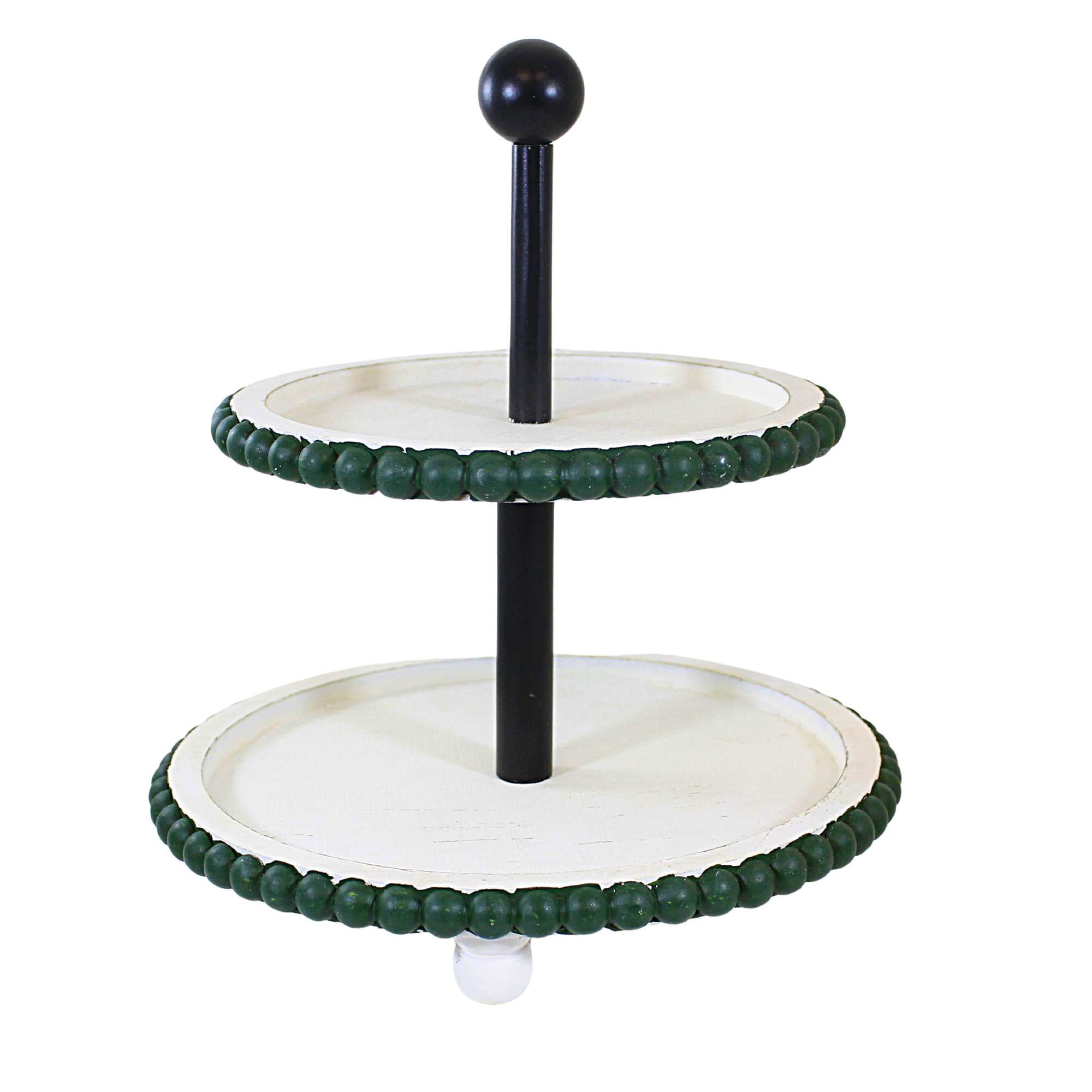 Ganz Green Beaded Edge Two-Tier Pedestal Stand - One Two Tier Stand 11. ...