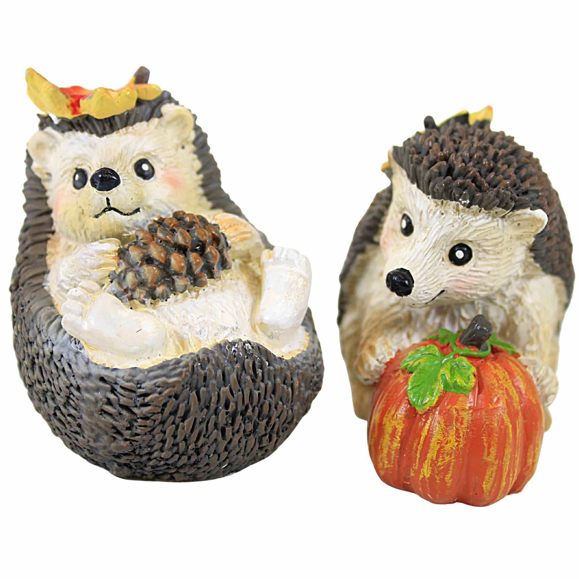 Ganz Hedgehog Fall - Set Of Two Figurines 2.5 Inch, Polyresin - Pumpkin ...