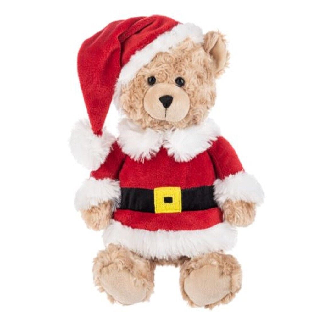 Ganz Joyous Santa Bear - One Plush Bear 12 Inch, Polyester - Tan Plush ...