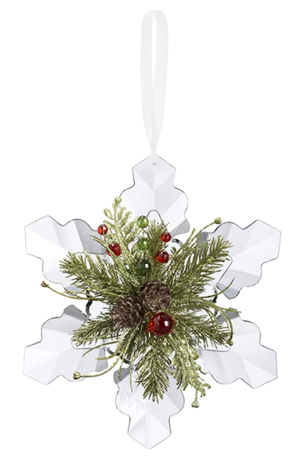 Mistletoe Crystal Snowflake Pine Ornament - Walmart.com