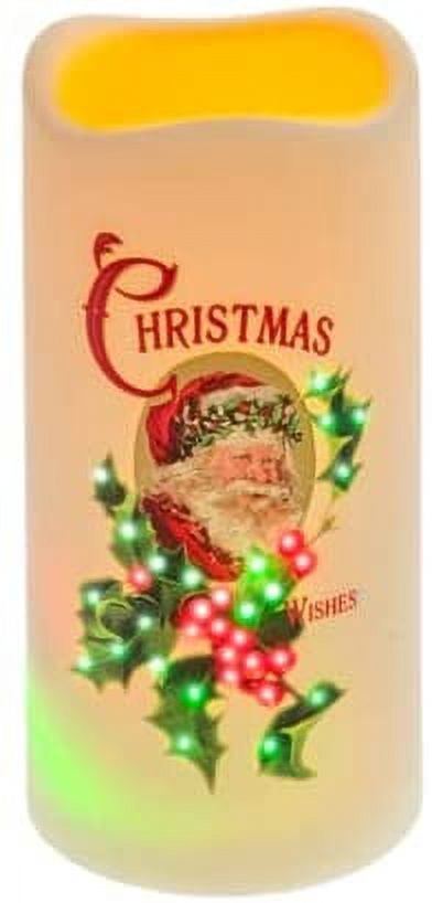 Ganz LED Fiber Optic Light Up Santa Candles - Merry Christmas (Santa ...