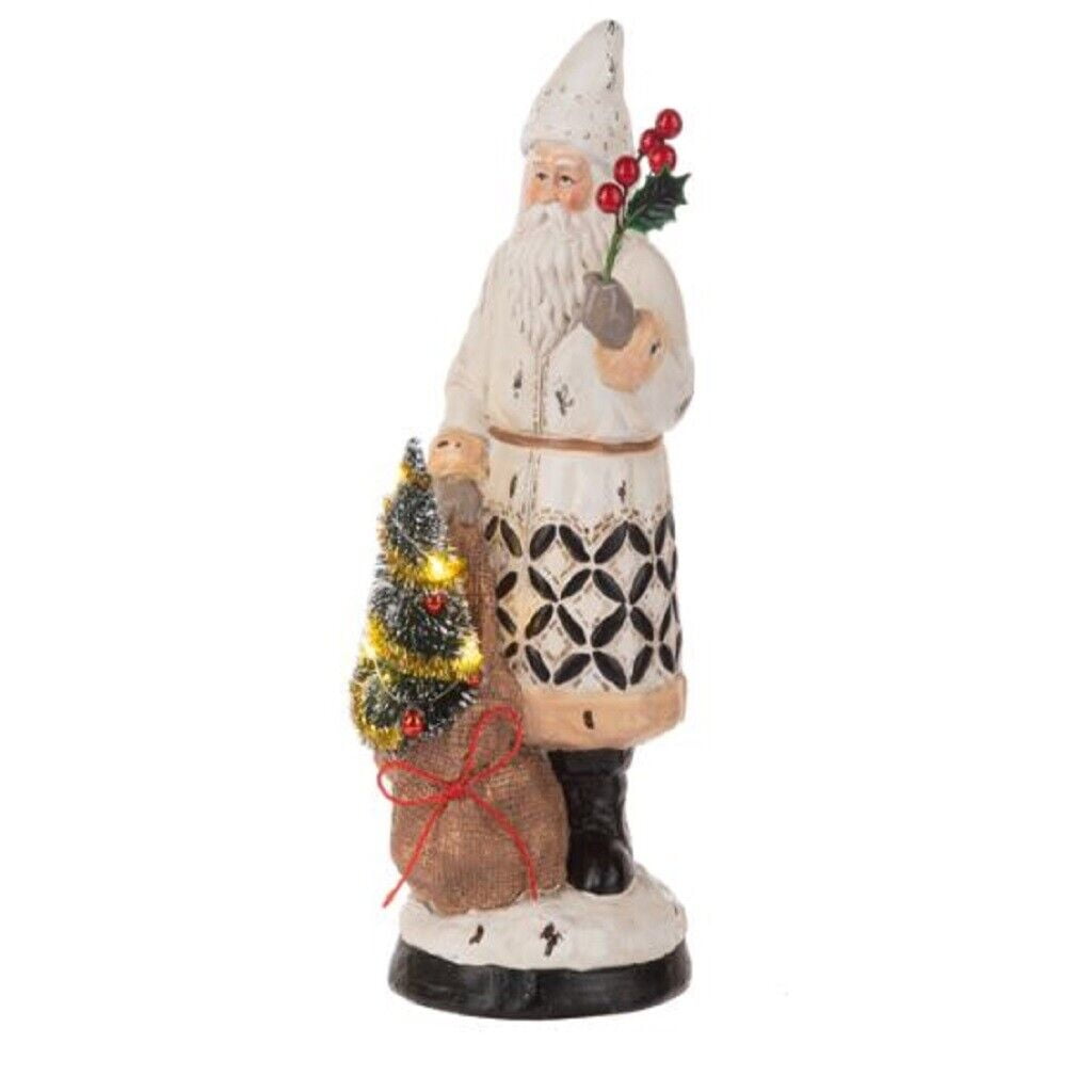 Ganz LED Light Up Folk Art Santa Claus Christmas Figurine 11.6 Inch ...