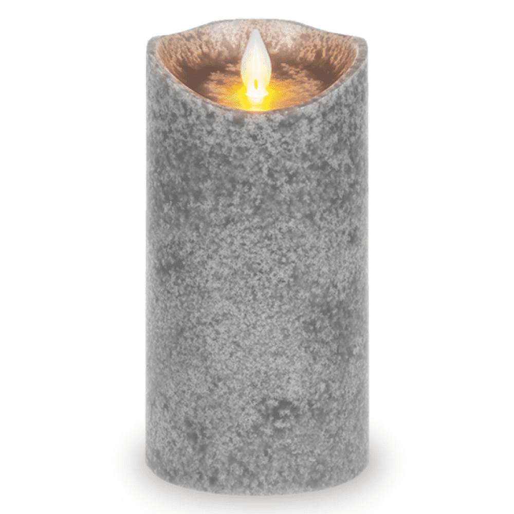 Ganz LED Mottled Wax Pillar, Charcoal Gray - 3 x 6" - Walmart.com