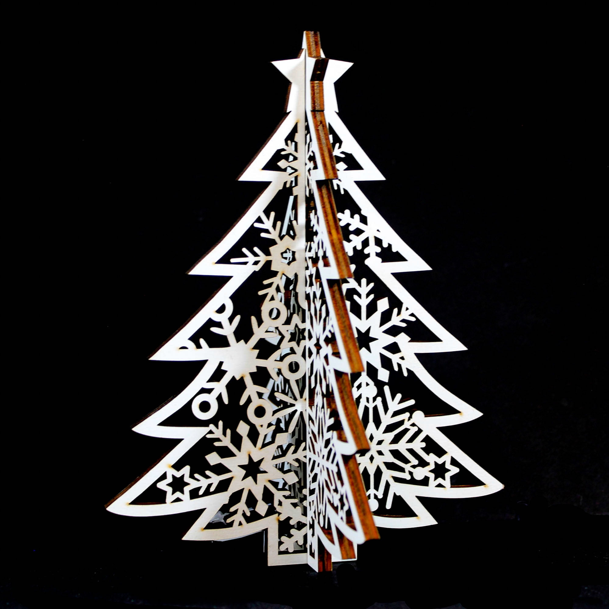 Ganz Laser Cut Christmas Trees Small - One Tree 6.75 Inch, Wood - Folds Flat Ex20909 Snowflake ...