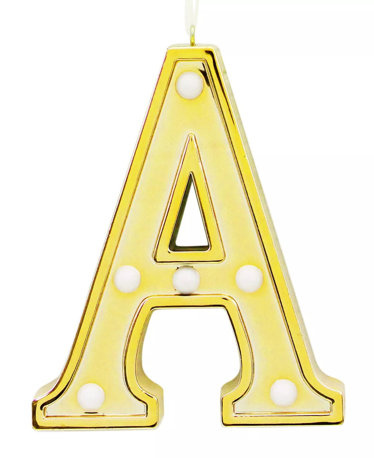 Ganz Led Light Up Marquee Initial Ornaments Letters – Gold/A - Walmart.com