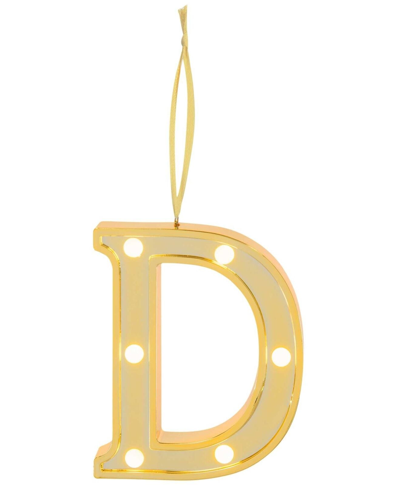 Ganz Led Light Up Marquee Initial Ornaments Letters – Gold/D - Walmart.com