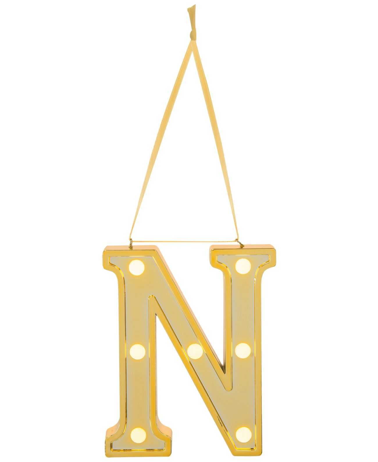 Ganz Led Light Up Marquee Initial Ornaments Letters – Gold/N - Walmart.com