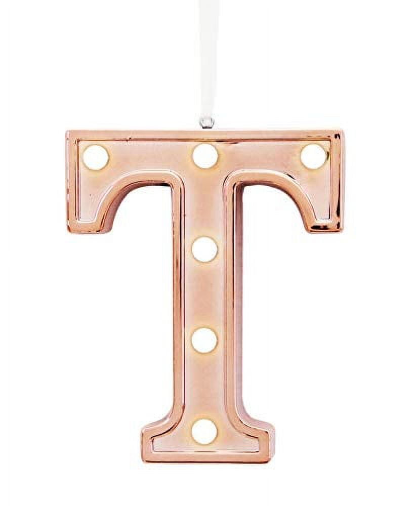 Ganz Led Light Up Marquee Initial Ornaments Letters – Gold/T - Walmart.com