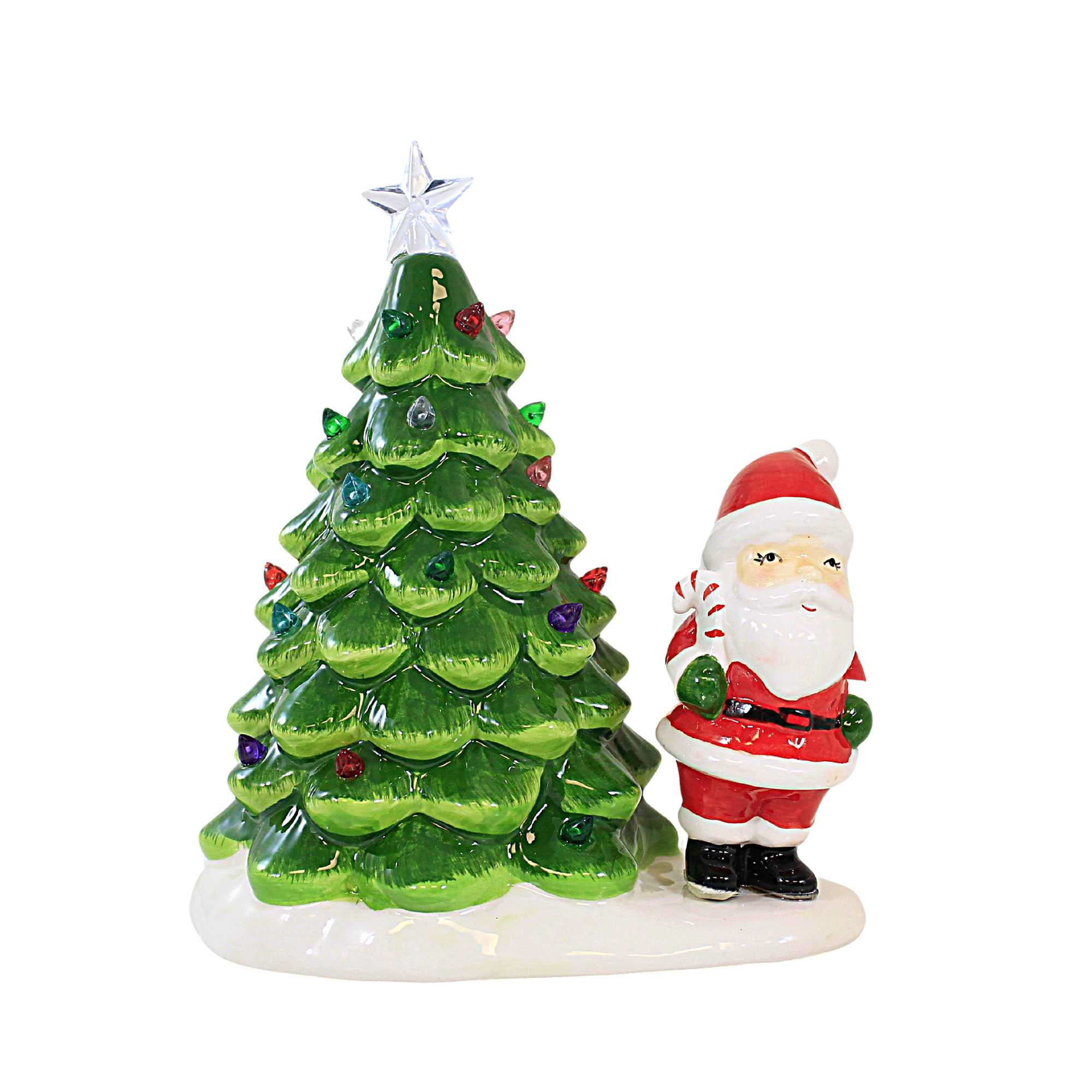 Ganz Lit Tree With Holiday Friend - One Figurine 8 Inch, Ceramic ...