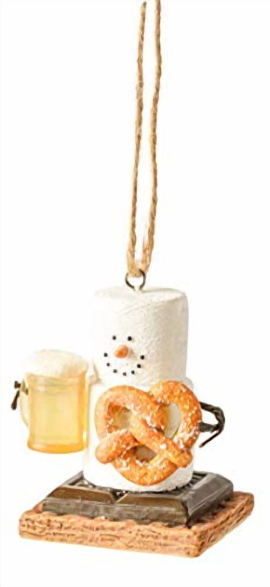 Ganz S’Mores Beer & Pretzel Ornament – 2.75" Funny Holiday Figurine for ...
