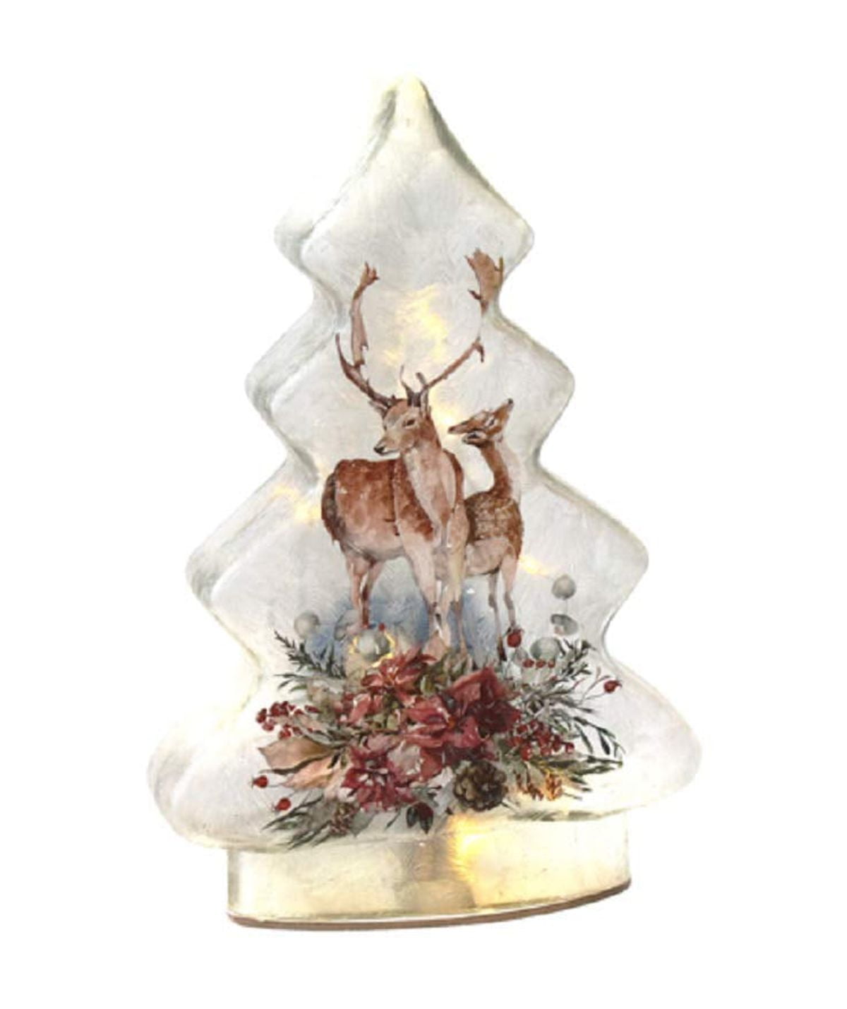 Ganz MX181486 LED Light Up Deer Scene Tree, 12-inch Height, Multi ...