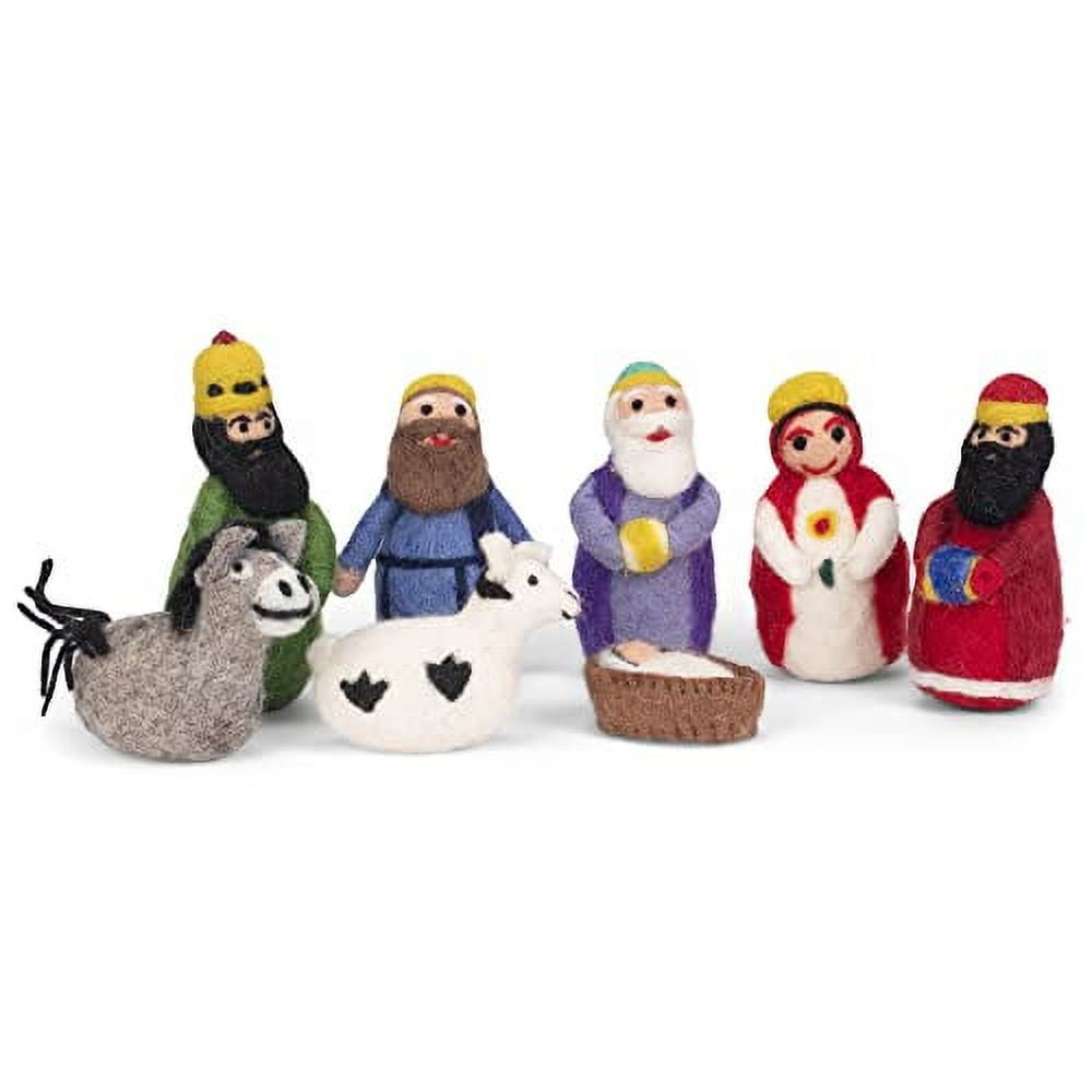 Ganz MX184326 Felt Nativity Set, 4-inch Height, Wool, Set of 8 ...