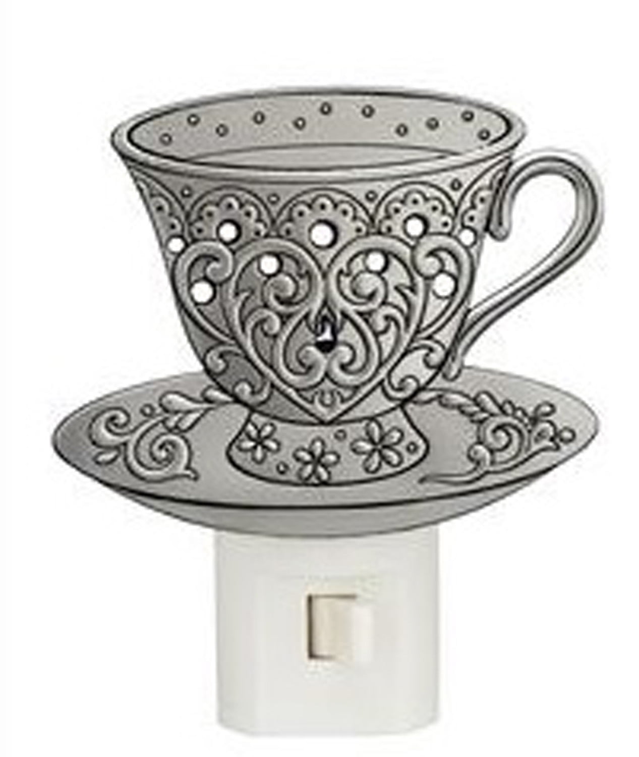 Ganz Metal Tea Cup With Swirling Heart Design Night Light - Walmart.com