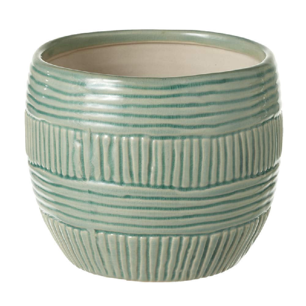 Ganz Midwest-CBK Large Turquoise Linear Stripe Planter - Walmart.com