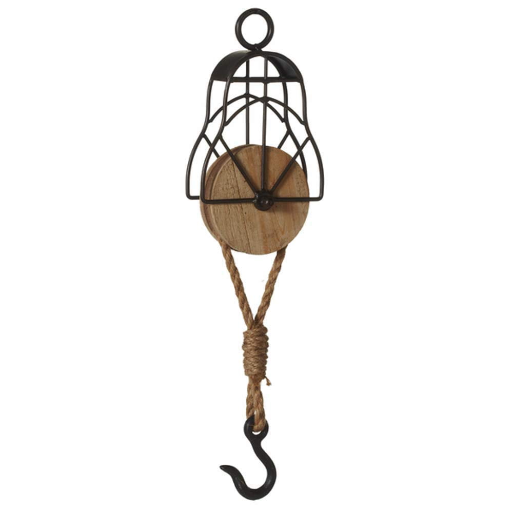 Ganz Midwest-CBK Oversized Pulley Hook with Cage Frame Hanging Decor ...