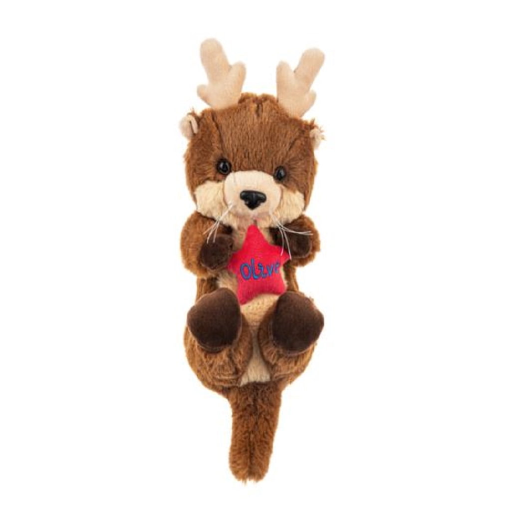 Ganz Olive The Otter Reindeer Plush Stuffed Animal Toy 12.5 Inch Brown ...