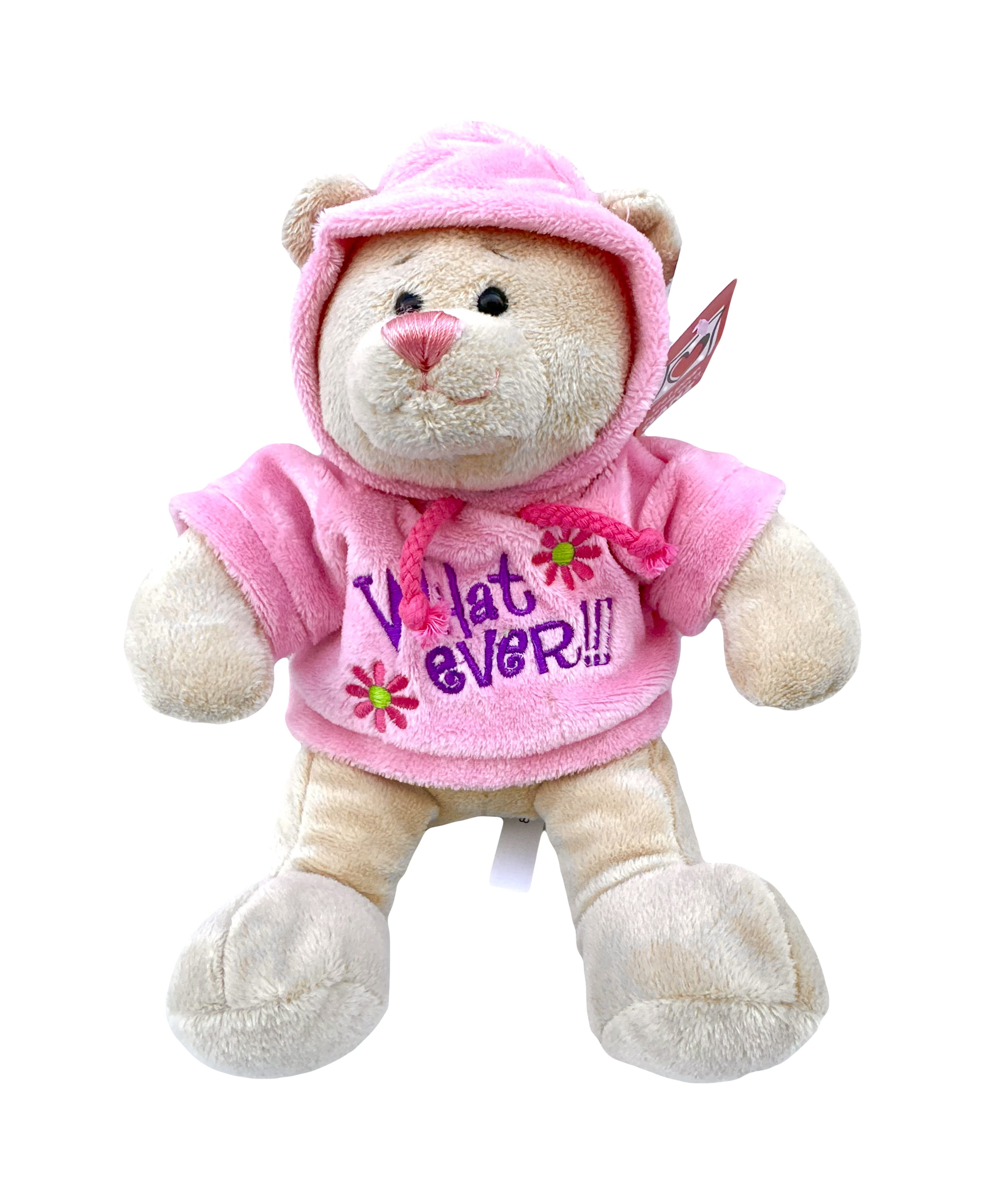 Ganz Pink Hooded Bear Plush - What Ever Bear Stuffed Animal - Walmart.com