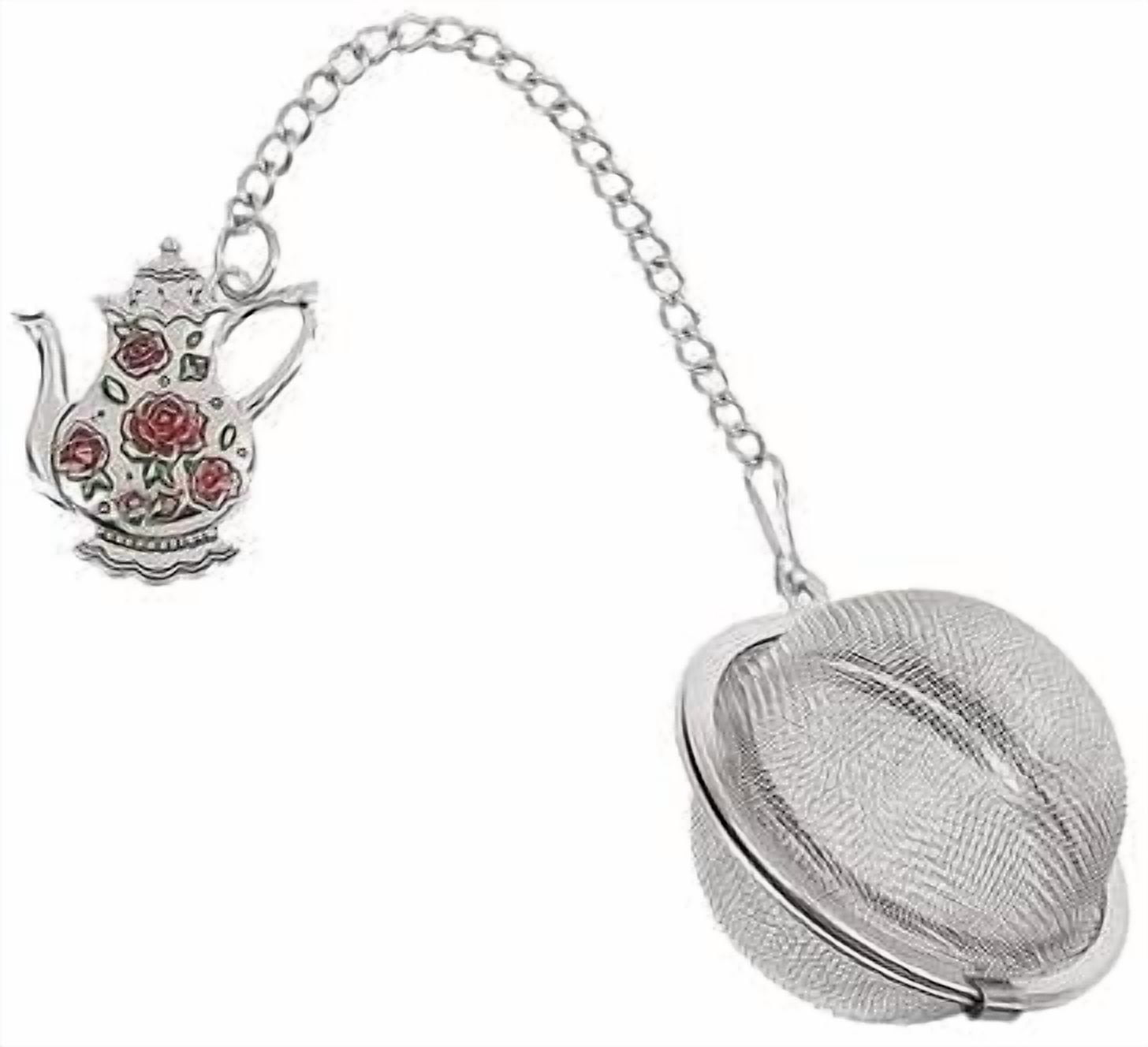 Ganz Pink Roses Teapot Tea Infuser – Charming Enamel Design for Loose ...