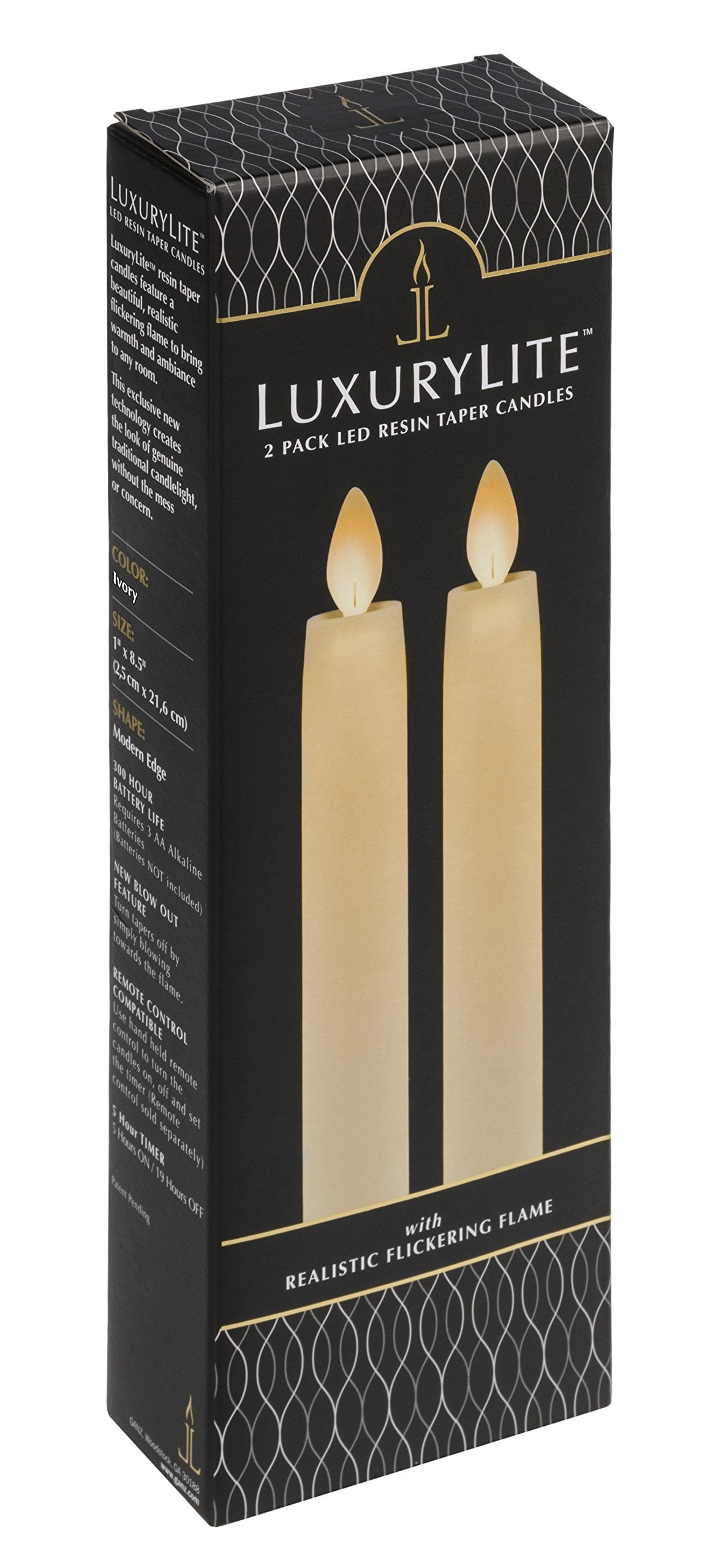 Ganz Remote Ready Soft Ivory LED Taper Candles, Flameless, Resin, Set ...