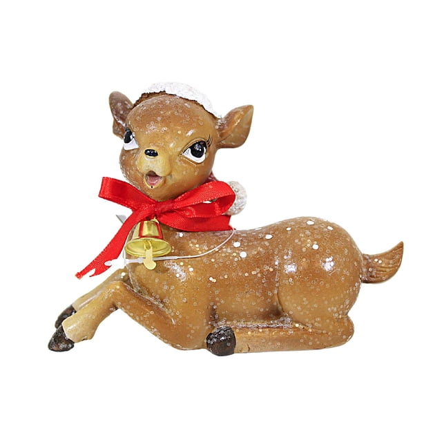 Ganz Retro Reindeer With Bow - One Reindeer 3.25 Inch, Polyresin - Bell ...