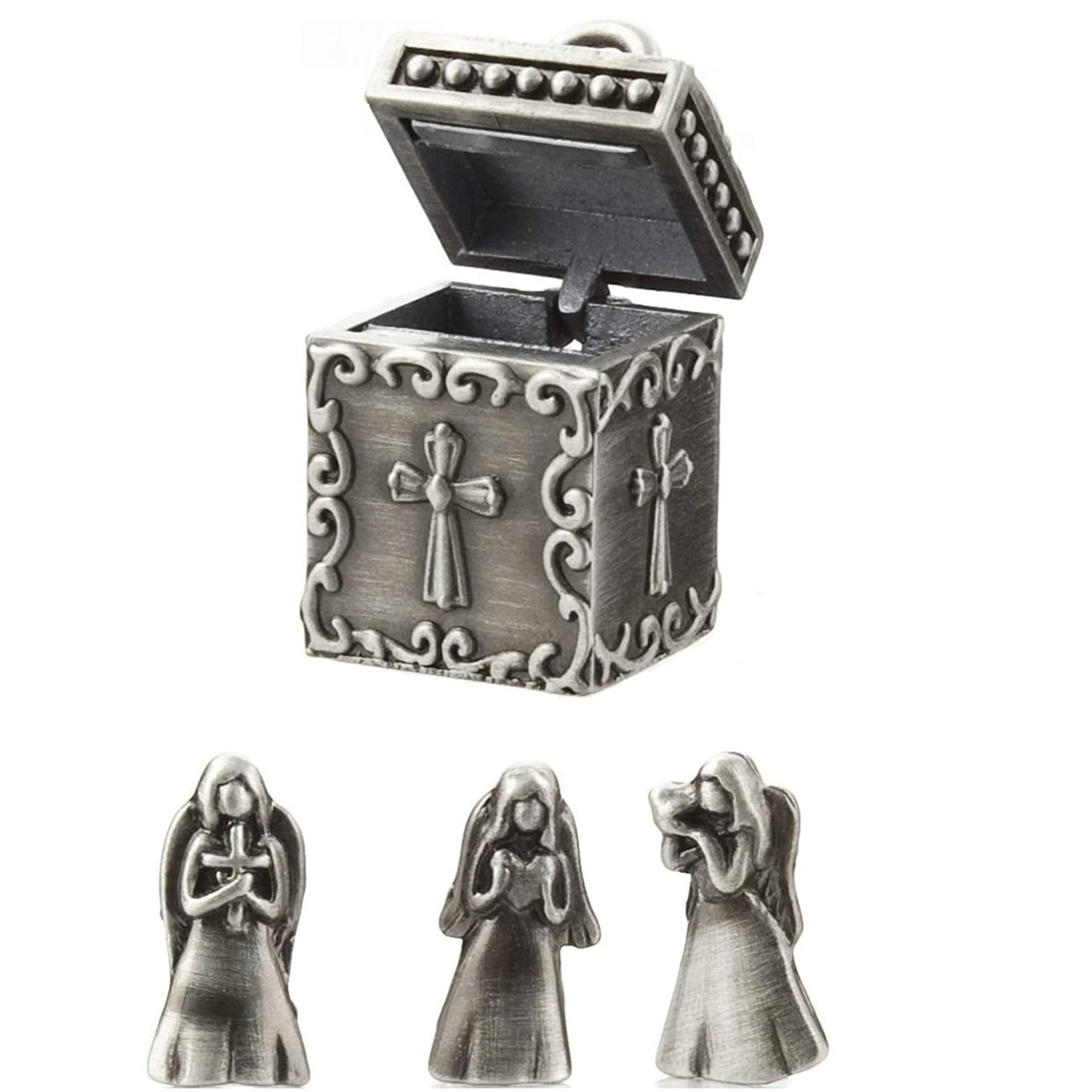 Ganz Silver The Three Angels Prayer Box and Charms Metal, 4-piece Set ...