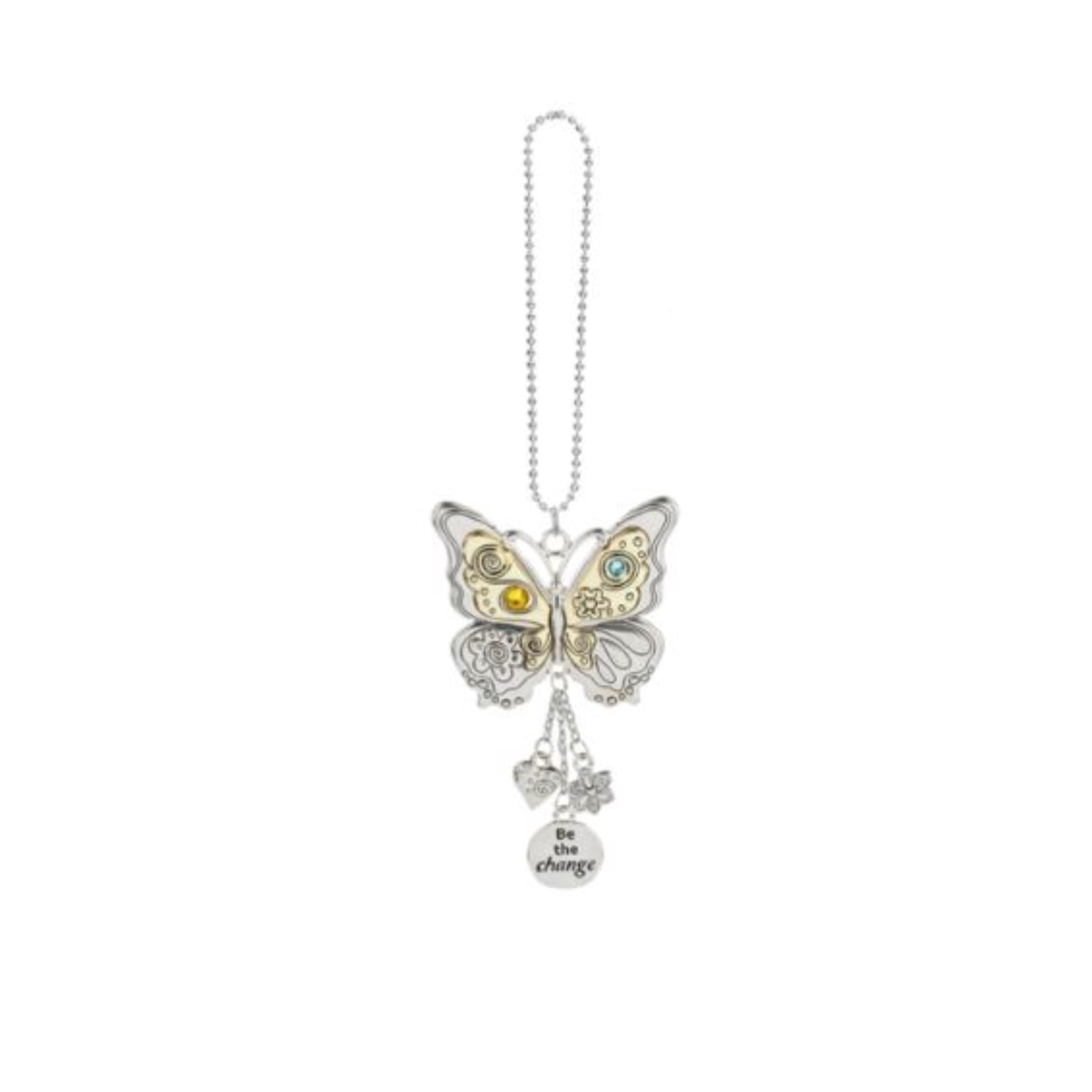 Ganz Silver and Gold Be the Change Butterfly Car Charm 7 inch with ...