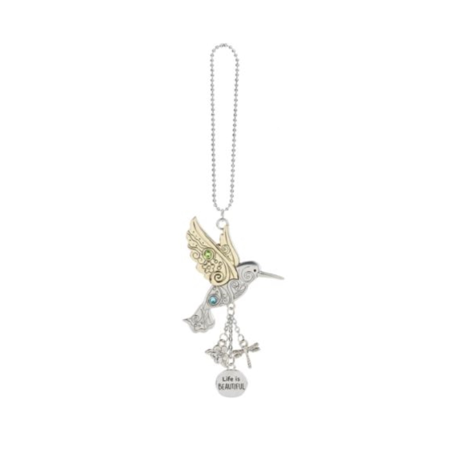 Ganz Silver and Gold Flying Hummingbird Car Charm 7 Inch with Silver ...