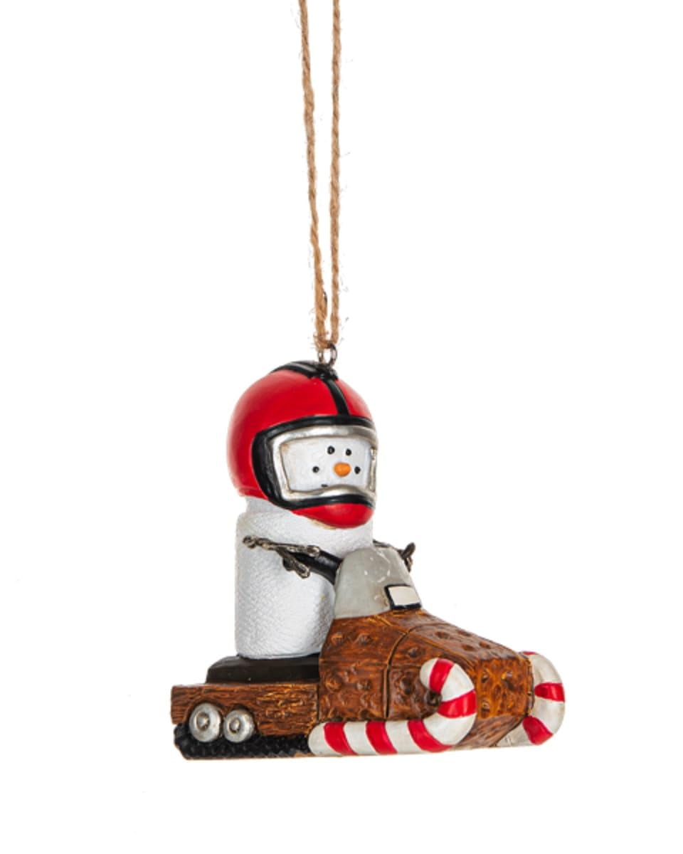 Ganz Smores Snowmobile Snowman Plastic Holiday Christmas Ornament ...