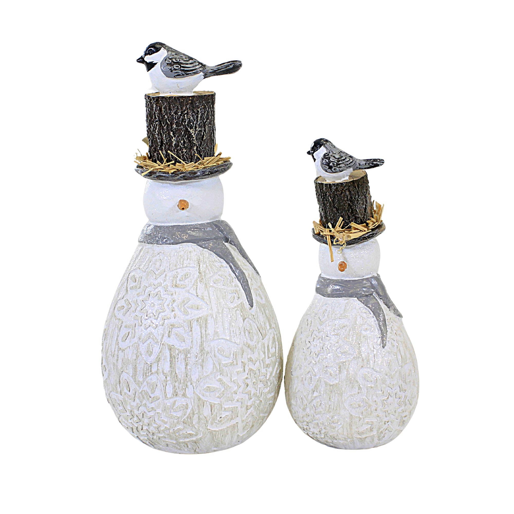 Ganz Snowflake Snowmen - Two Figurines 8 Inch, Resin - Set/2 Black Bird ...