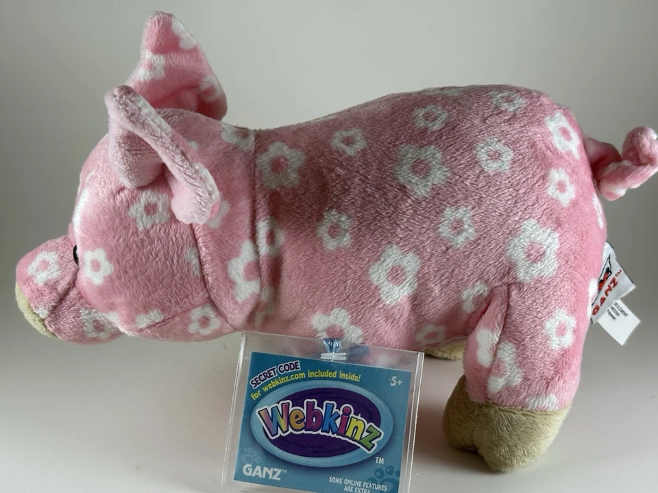 Ganz Webkinz Pink Daisy Pig Stuffed Animal With Sealed Code - Walmart.com