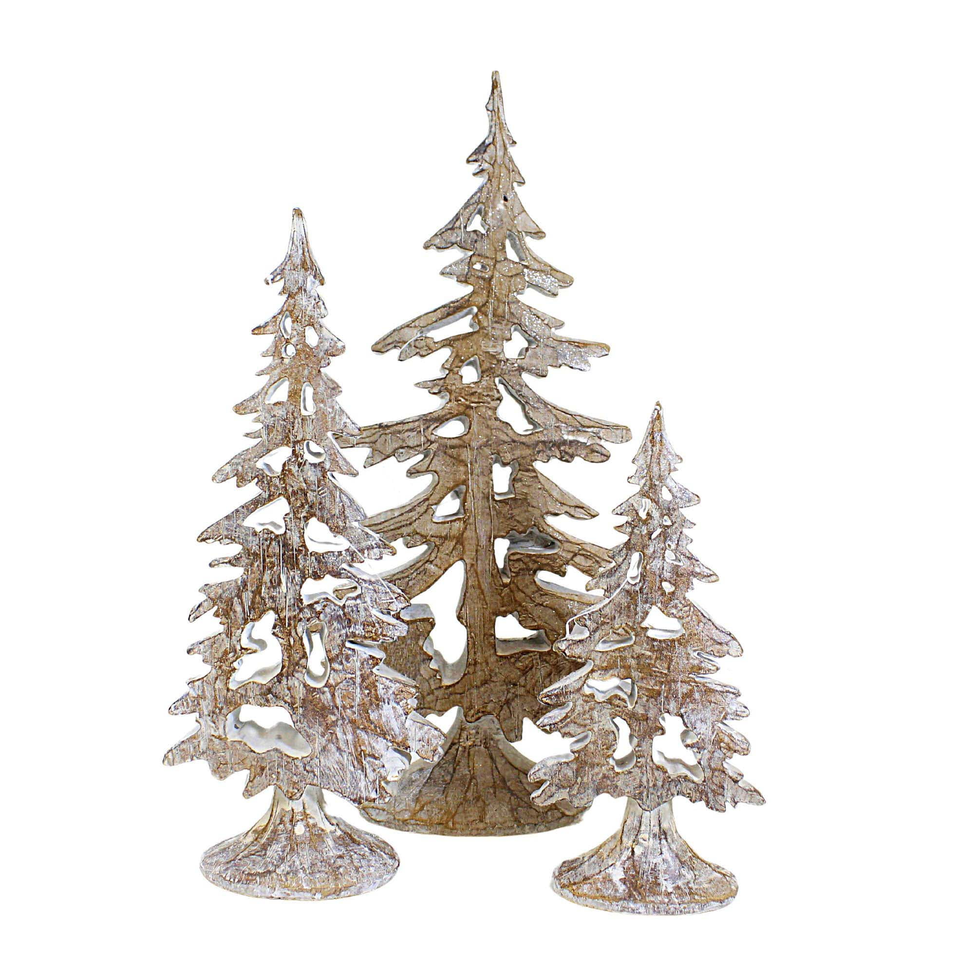 Ganz White-Washed Layered Tree Set - Three Trees 12.75 Inch, Polyresin ...