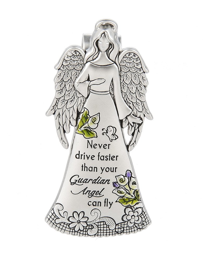 Ganz Zinc Visor Clip "Never Drive Faster than Your Guardian Angel Can ...