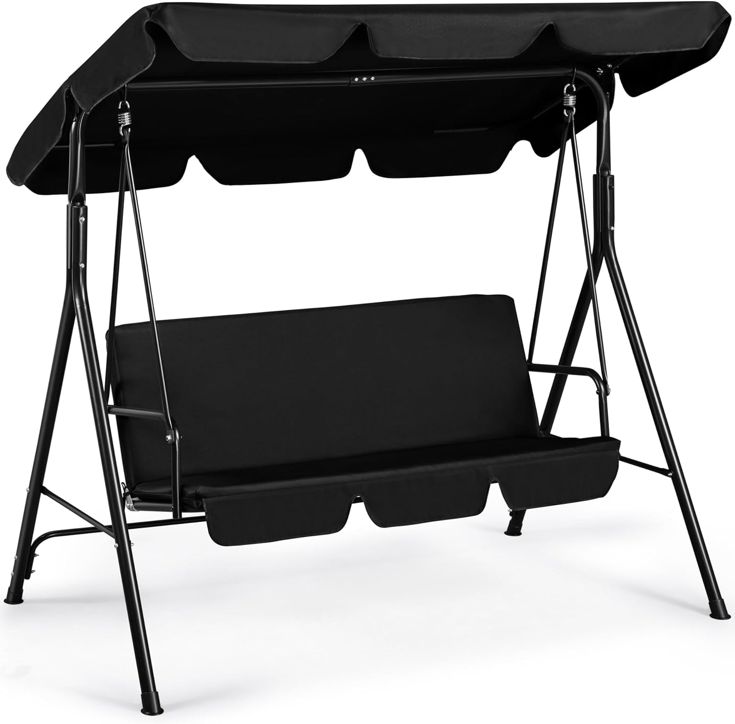 Gao-J 3-Seat Patio Swing Chair, Outdoor Canopy Swing with Adjustable ...