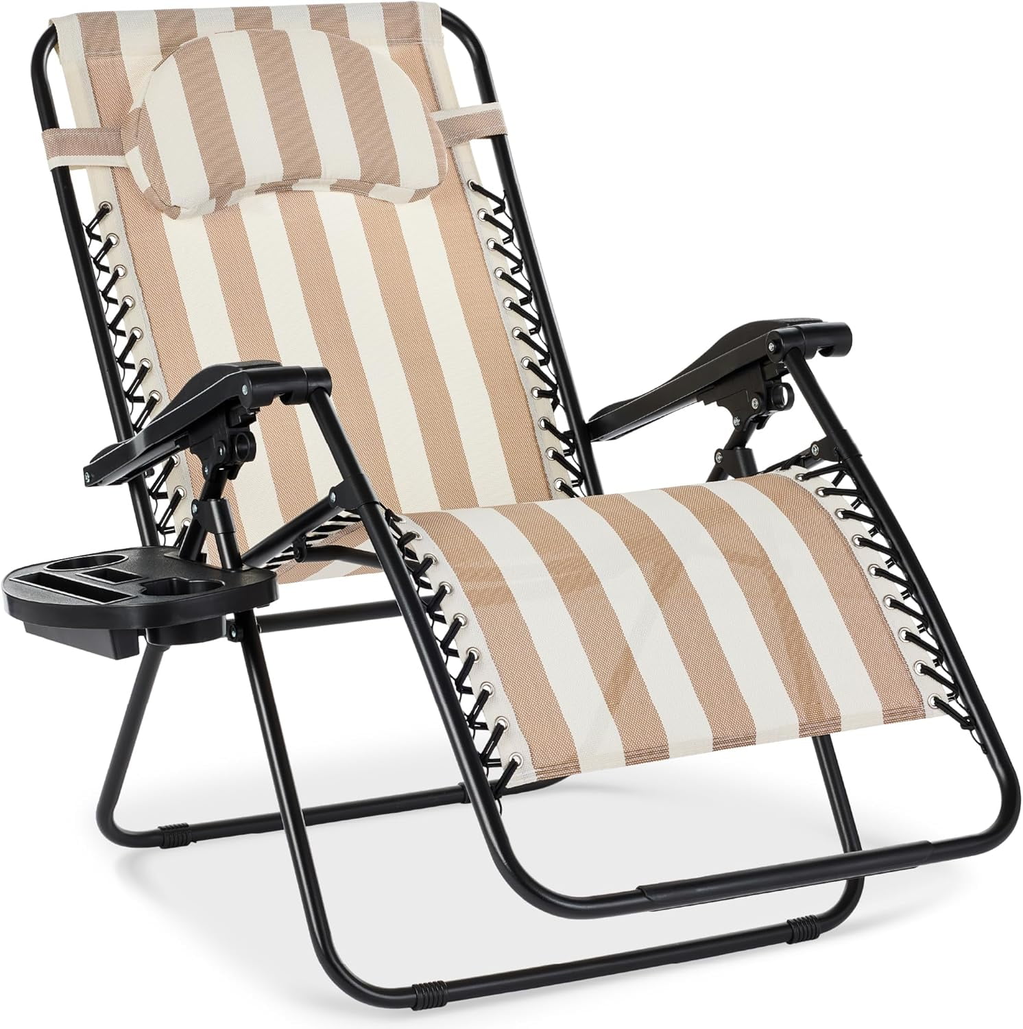 Gao-J Oversized Zero Gravity Chair, Folding Outdoor Patio Lounge Recliner w/Cup Holder Accessory ...