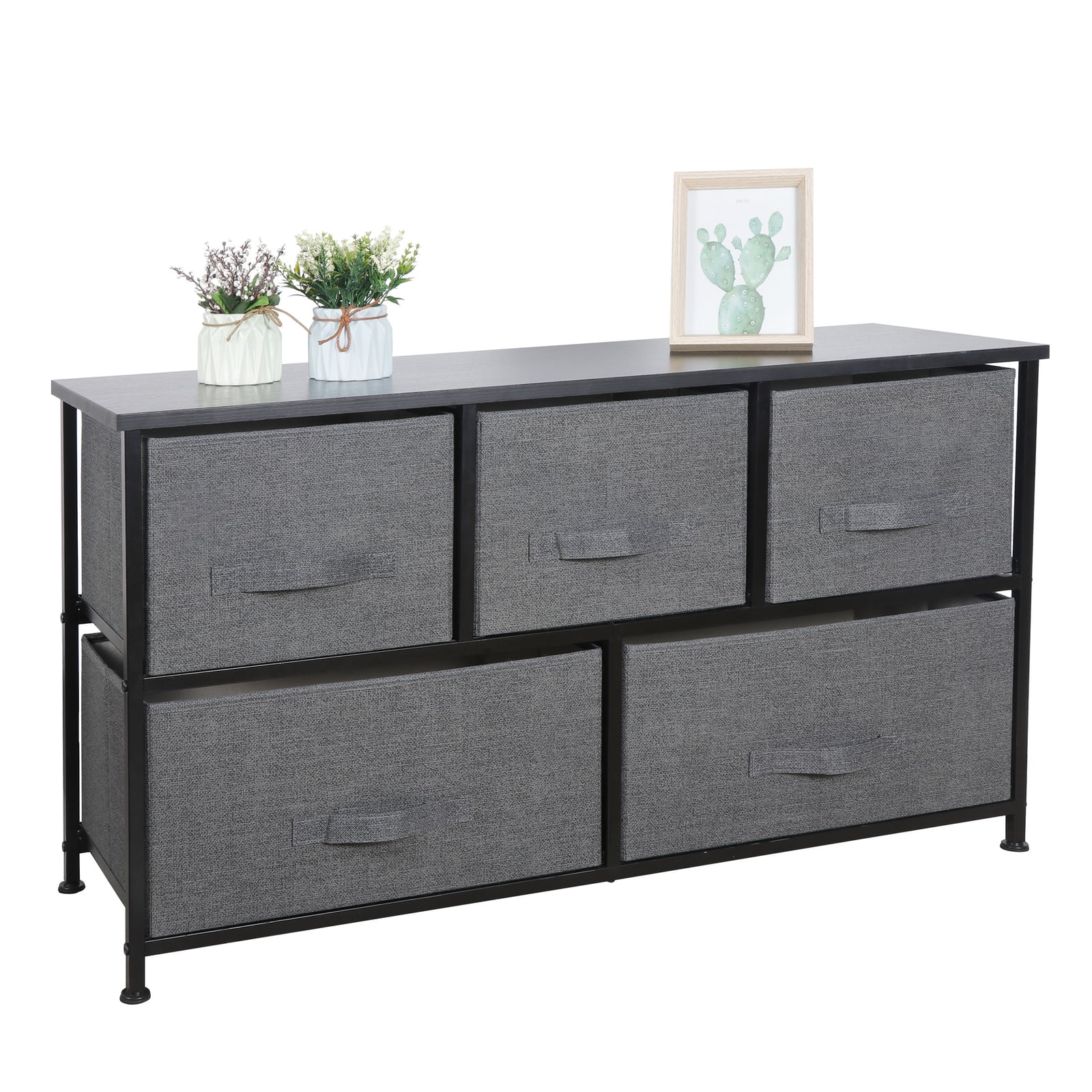 GaoJ 4 Colors Storage Chest 5-Fabric Drawer Extra Wide Dresser Storage ...