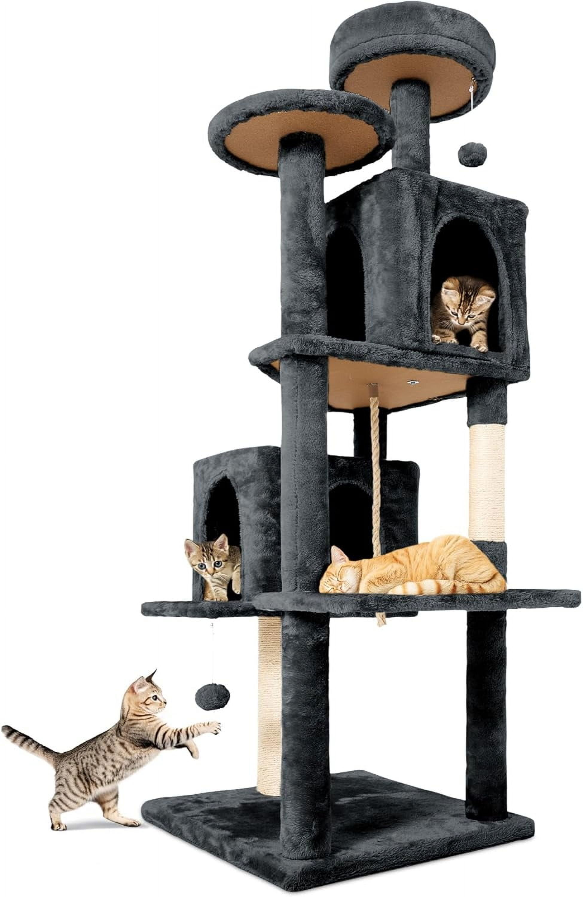 GaoJ 58.5inch Large Cat Tree Tower Condo for Indoor Cats, Soft Plush ...