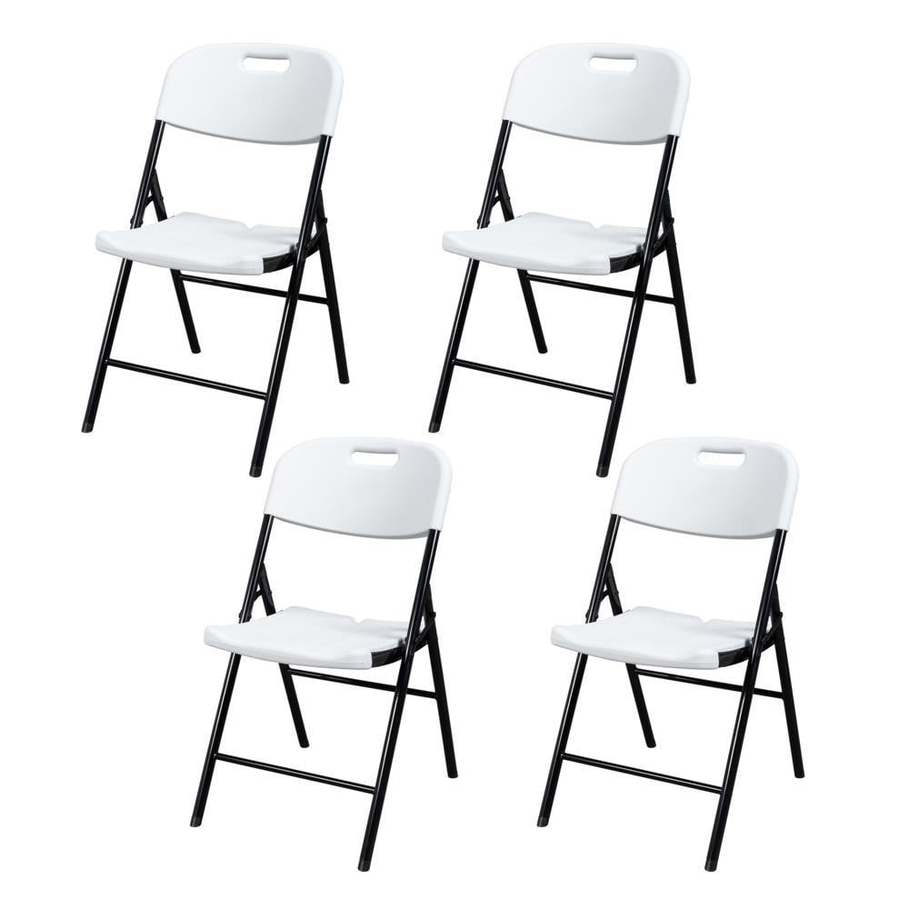 GaoJ 8 Pack Commercial Plastic Folding Stackable Chairs - Durable Seats ...