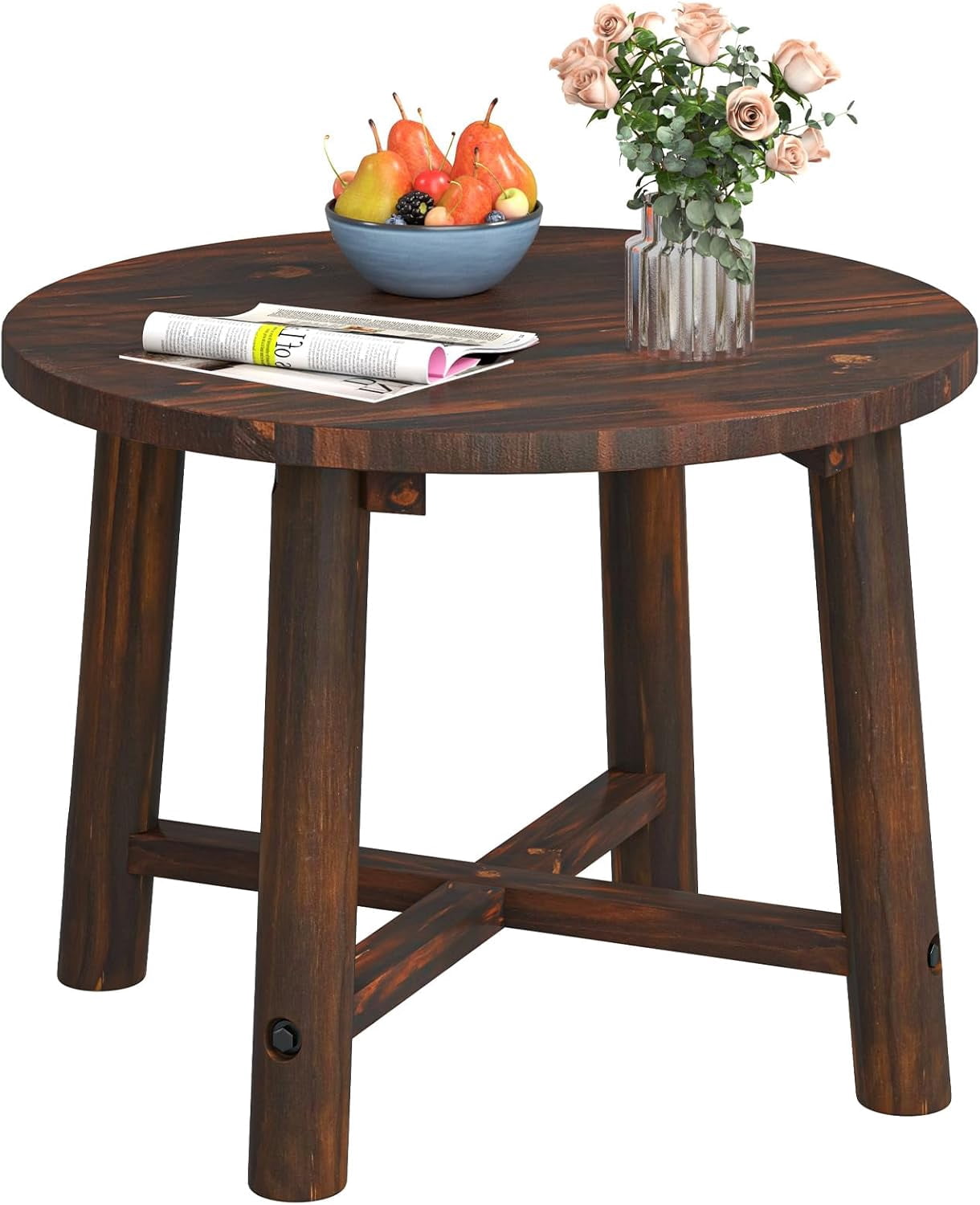 GaoJ Outdoor Side Table, Patio End Table with Solid Wood Structure ...