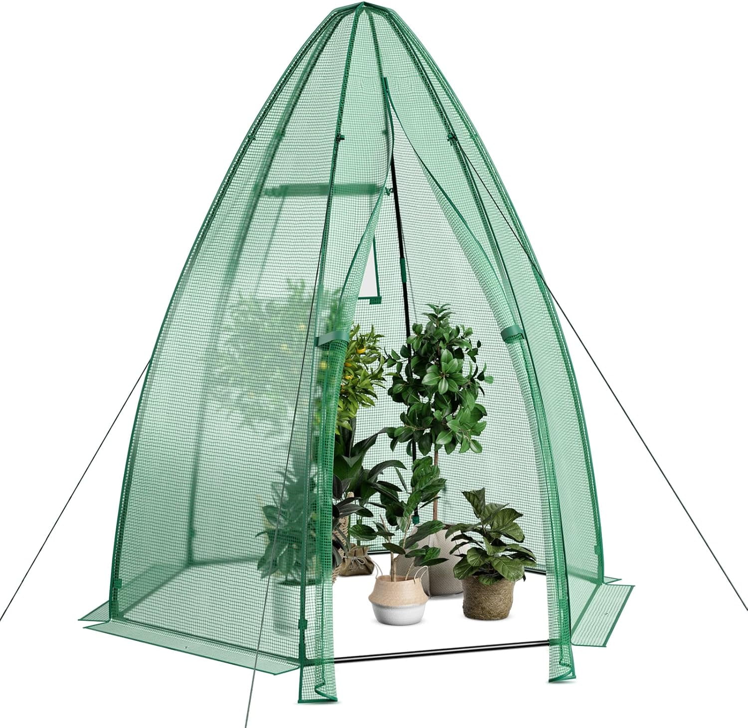 GaoJ Portable Mini Greenhouse, Garden Greenhouse W/ All-Weather PE ...