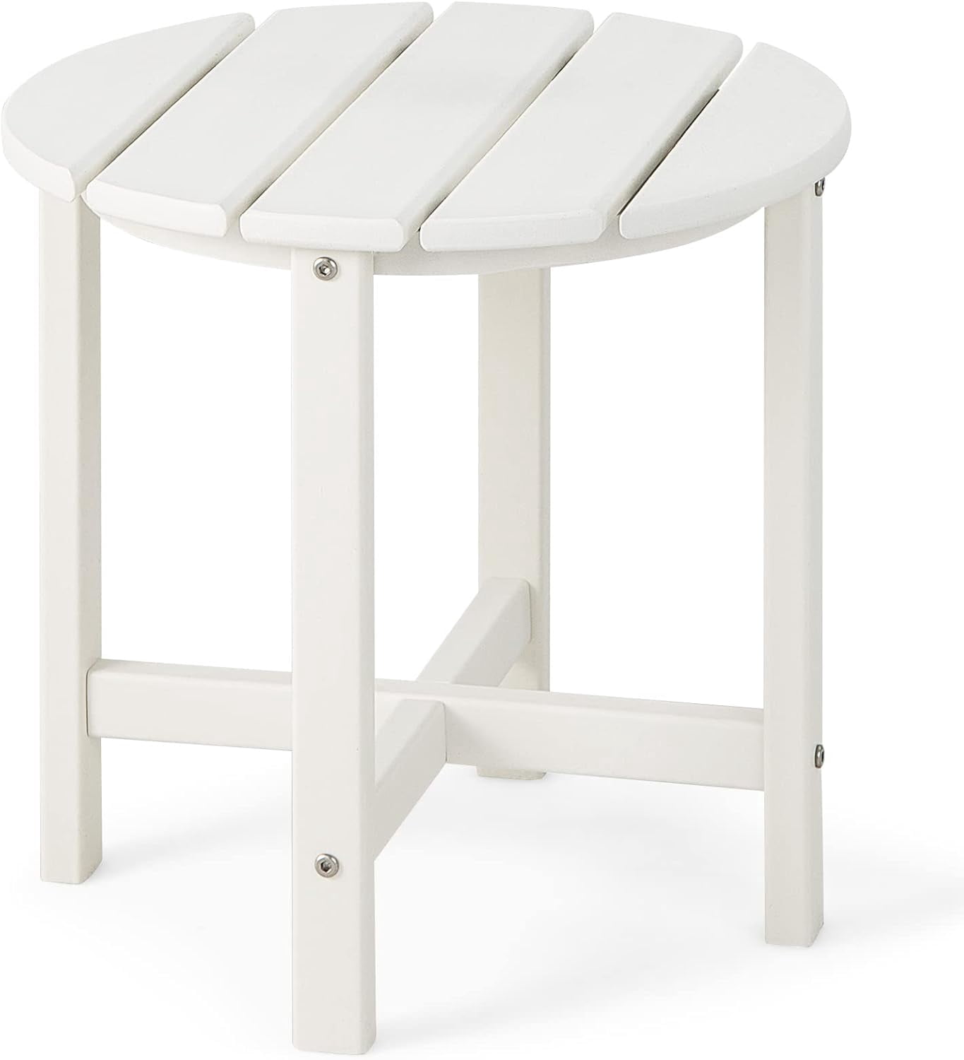 GaoJ Round Outdoor Side Table, 18" Weather Resistant HDPE Adirondack ...
