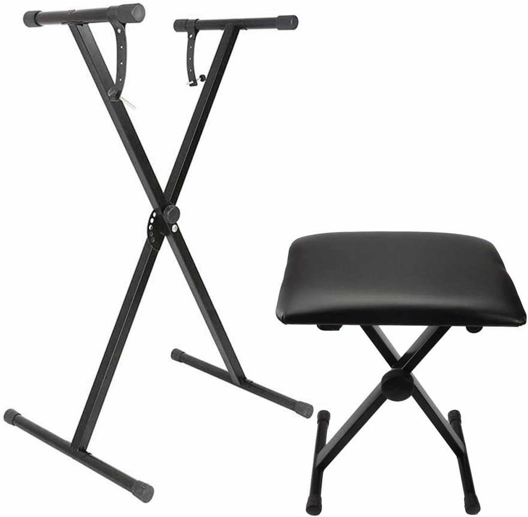 GaoJ Single X Keyboard Stand & Bench Set - Adjustable Height with ...